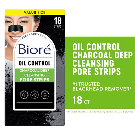 Biore Charcoal Blackhead Remover Pore Strips Deep Cleansing Nose