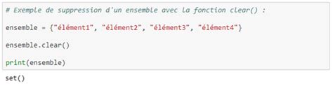 Tutoriel Python définir les ensembles Tutoriel Python