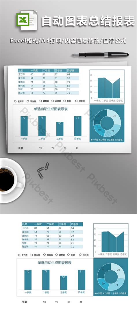 Single Select Automatic Generation Of Chart Summary Report Excel Xls Template Free Download
