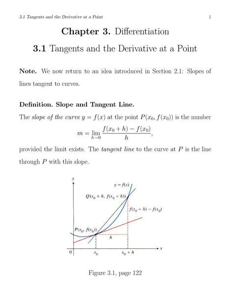 Section 3 1 Tangents And The Derivative At A Point 3 Tangents And The Derivative At A Point 1
