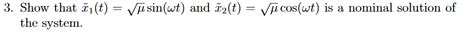Consider The Following Two Dimensional Nonlinear