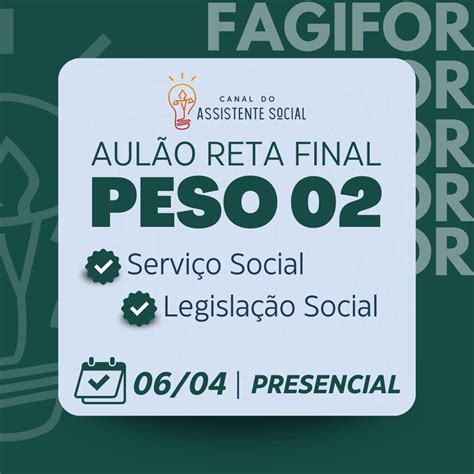 Aulão Reta Final Peso 2 Canal Do Assistente Social