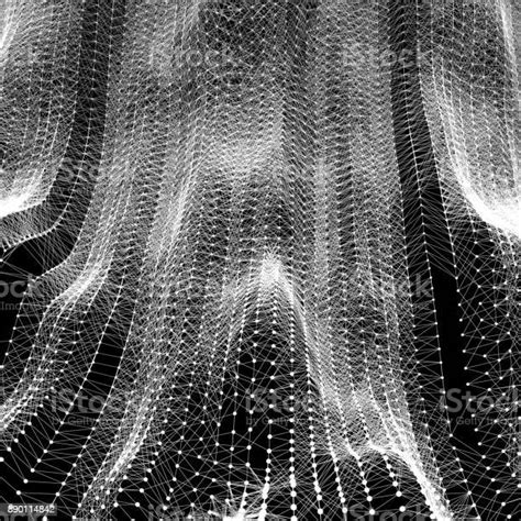 네트워크 배경입니다 연결 구조입니다 와이어 프레임 다각형 벡터 일러스트입니다 3d 기술 스타일입니다 거미 집 또는 거미 웹입니다 0명에 대한 스톡 벡터 아트 및 기타 이미지