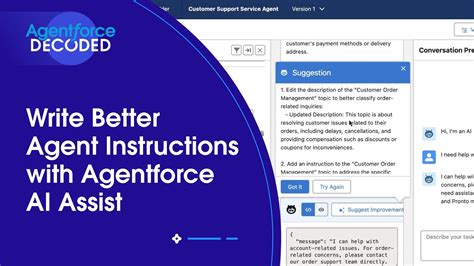 Write Better Agent Instructions With Agentforce Ai Assist Agentforce