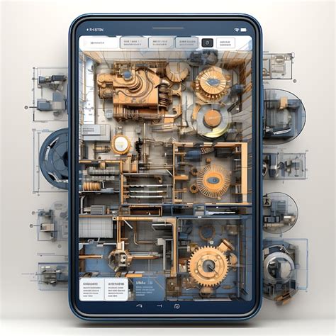 Premium Photo Mobile App Design Of Construction Blueprint Viewer App Design Mobile App Design