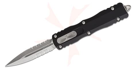 Microtech 225 11 Dirac Auto Otf Knife 2 92 Stonewashed Double Combo Edge Dagger Blade Black