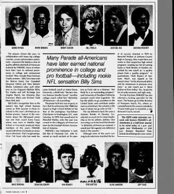 1980 Parade All America High School Football Team 18th Annual 3 Of 3