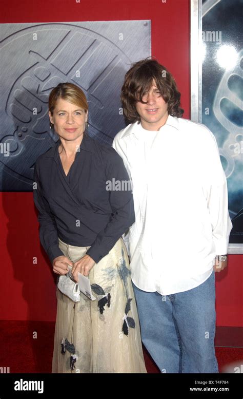 Los Angeles Ca March 30 2004 Actress Linda Hamilton And Son At The