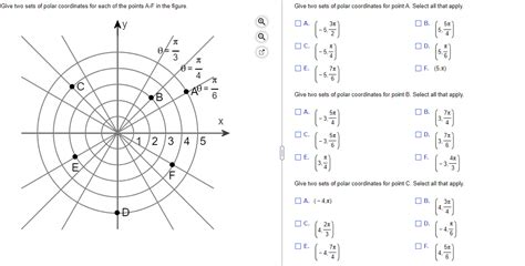 Solved Give Two Sets Of Polar Coordinates For Each Of The