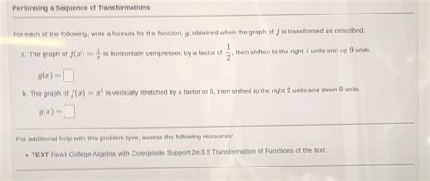 Solved Performing A Sequence Of Transformationsfor Each Of