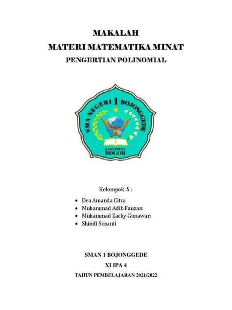 Materi Pengertian Polinomial Pdf