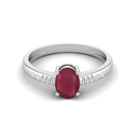 Classic Ruby Glass Filled 925 Sterling Silver Solitaire Women Engagement Ring At ₹ 2390piece