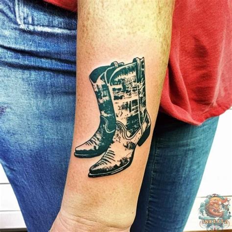 Simple Cowgirl Boot Tattoo Design Easy And Stylish Inspiration
