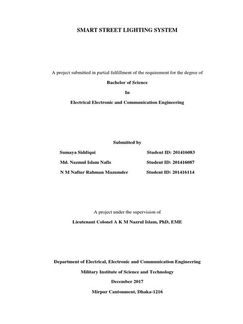 Smart Street Lighting System Pdf Arduino Street Light