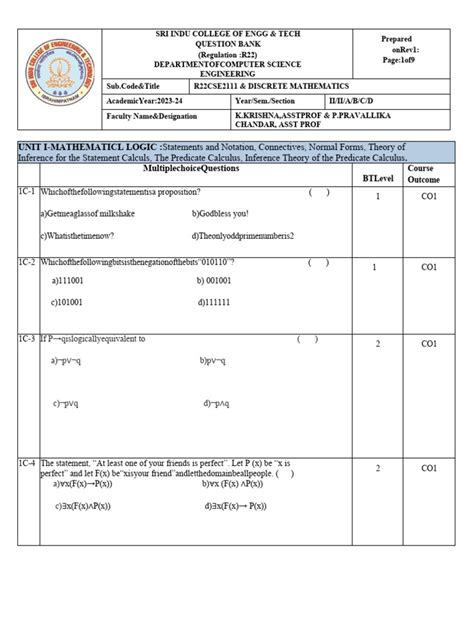 Discrete Mathematics Question Bank Pdf If And Only If Function