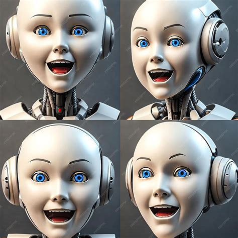a humanoid robot displaying emotions through facial expressions