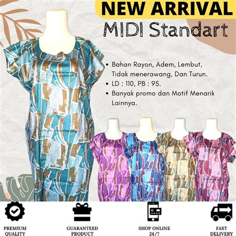 Jual Daster Midi Standart Dress Cewek Dres Wanita Baju Tidur Perempuan Grosir Murah Shopee
