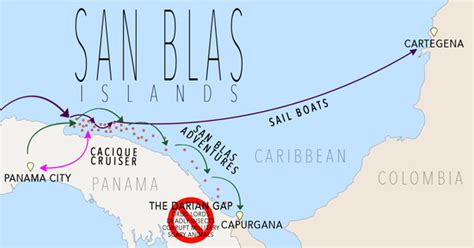 San Blas Islands Map Panamas Caribbean Archipelago