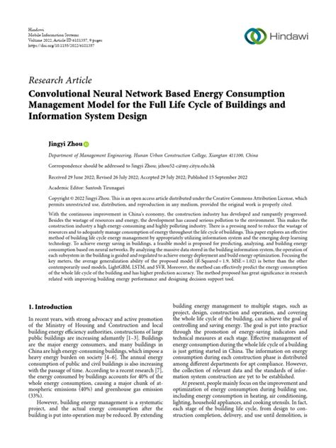 Convolutional Neural Network Based Energy Consumption Management Model
