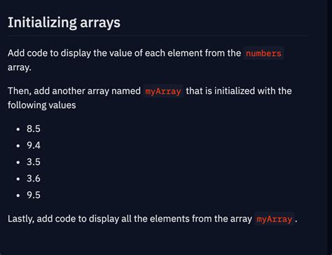 Solved Initializing Arrays Add Code To Display The Value Of