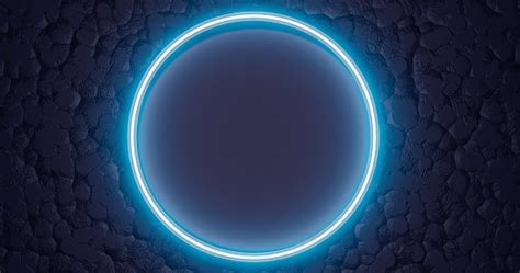 3d 렌더링 구호 텍스처의 배경에 대한 네온 빛나는 원 또는 후프 귀하의 비즈니스에 대 한 그래픽 그림입니다 3차원 형태에 대한 스톡 사진 및 기타 이미지 Istock