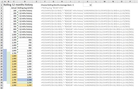 using index to calculate a moving average dynamically