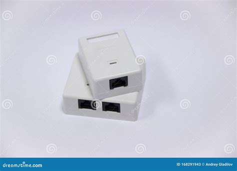 Telecommunication Sockets One Port And Two Port Stock Image Image Of Color Concrete 168291943