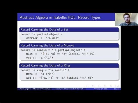 Free Video Formalizing Macintyres Theorem In Isabelle Hol From Fields