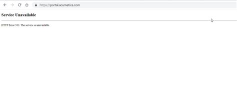 acumatica portal site is down community