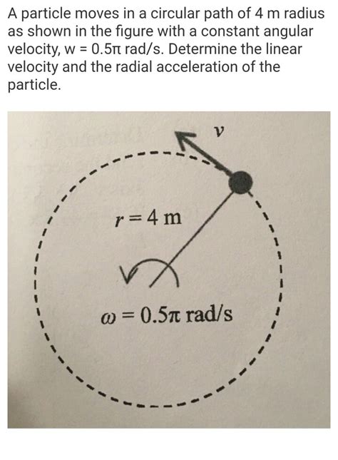Solved A Particle Moves In A Circular Path Of M Radius As Chegg