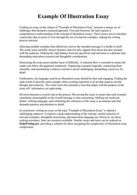 Example And Illustration Essay Topics Pdf