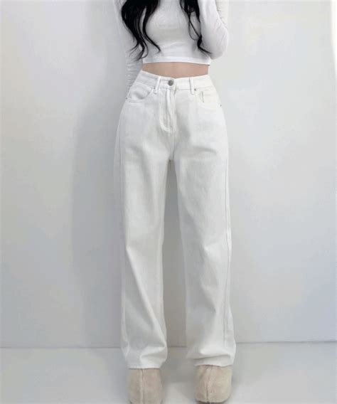 [말라보이는 기장선택 모델강추 베이지 컬러추가 ] 백설기 화이트 블랙 롱와이드 하이웨스트 와이드 면팬츠 키작녀 키큰녀 빅사이즈 에이블리