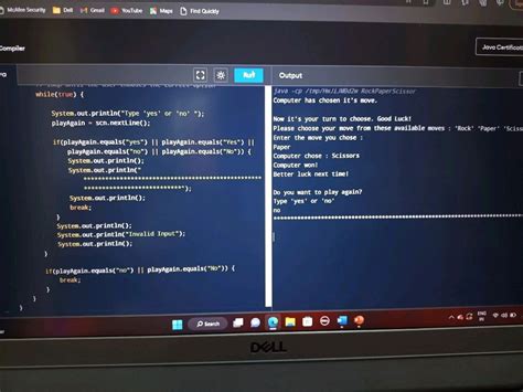 Paulomi Kundu On Linkedin My Final Task In Developing Rock Paper Scissor Game Using Java