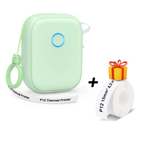 Inkless Thermal Printer P12 Portable Label Printer Bluetooth Wireless