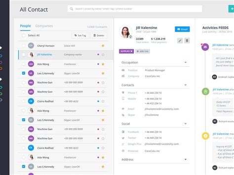 Contact List Contact List Web Design User Interface Design