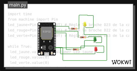 Feu De Circulation Wokwi Esp32 Stm32 Arduino Simulator