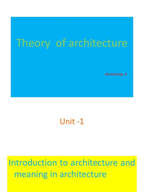 Theory Of Architecture
