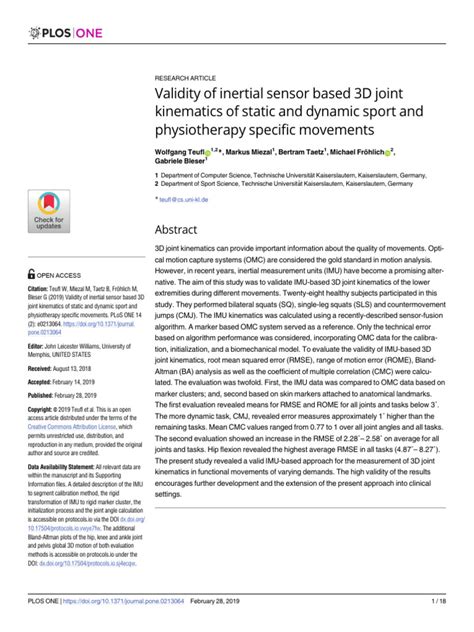 Validity Of Inertial Sensor Based 3d Joint Download Free Pdf