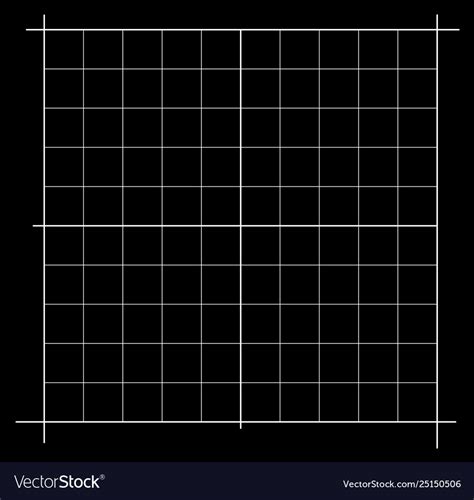 Measured Grid Graph Plotting Corner Ruler Vector Image