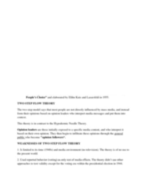 SOLUTION Two Step Flow Theory Studypool