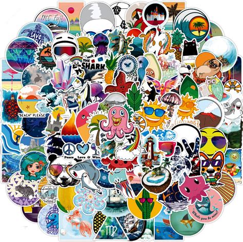 Gradient Planet Stickers50pcsplanet Space Waterproof