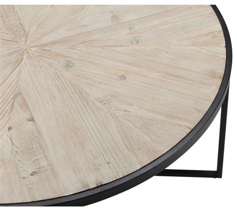 Black Round Coffee Table Nesting Stools Leather Padding Pine Wood