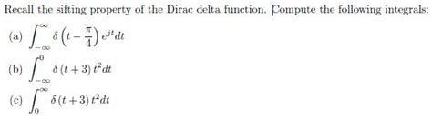 Solved Recall The Sifting Property Of The Dirac Delta