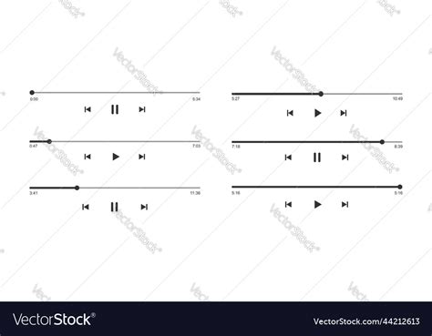Set Of Audio Or Video Player Progress Loading Bars