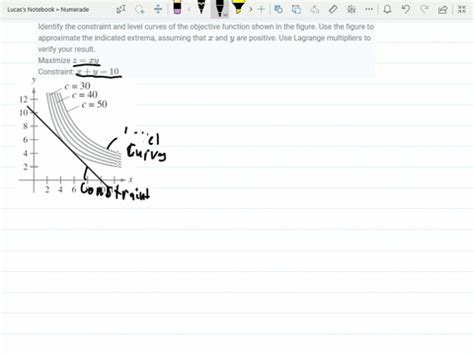 SOLVED Identify The Constraint And Level Curves Of The Objective Function Shown In The Figure