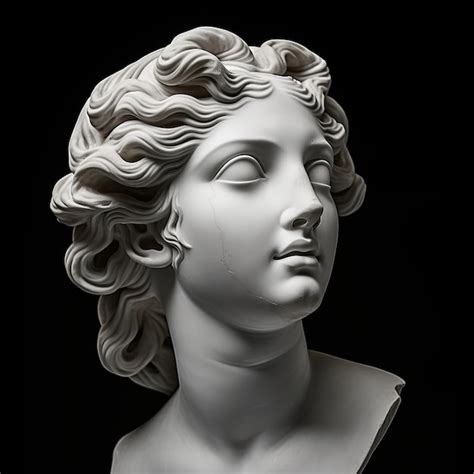Premium Photo Roman Head Statue Isolated On Black Baground