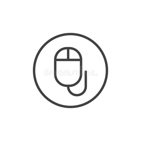 Computer Mouse Line Icon Stock Vector Illustration Of Flat 104252174