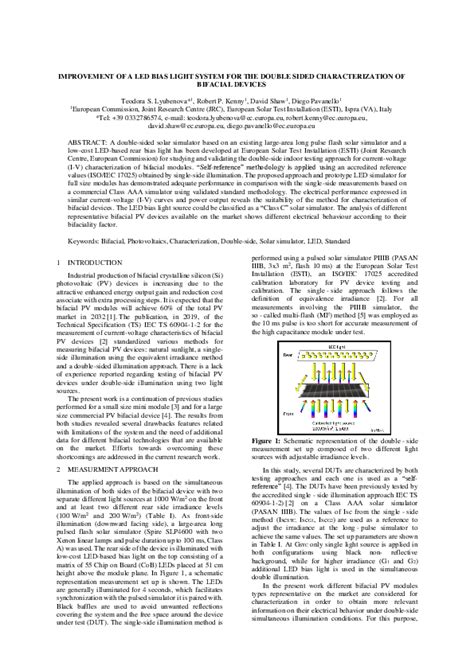 Pdf Improvement Of A Led Bias Light System For The Double Sided Characterization Of Bifacial