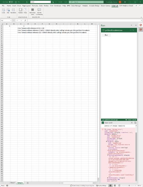 GetDirectPrecedents API Call Is Not Robust Issue OfficeDev Office Js GitHub
