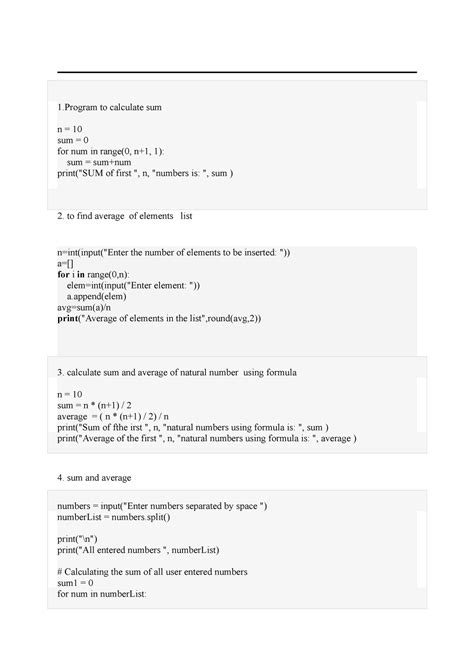 Python Class Prg Requuired 1 To Calculate Sum N 10 Sum 0 For